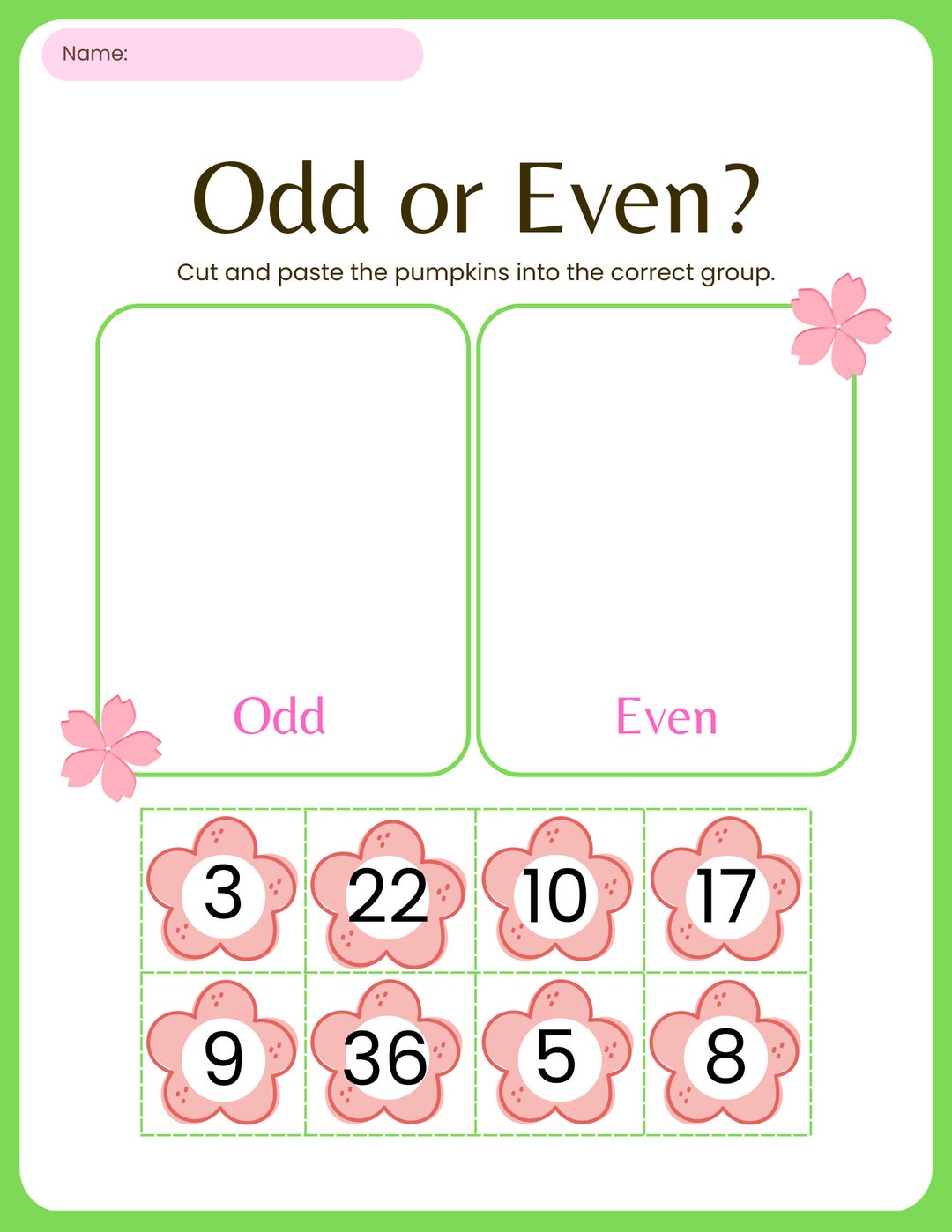 Odd and Even Practice Bundle - Etsy