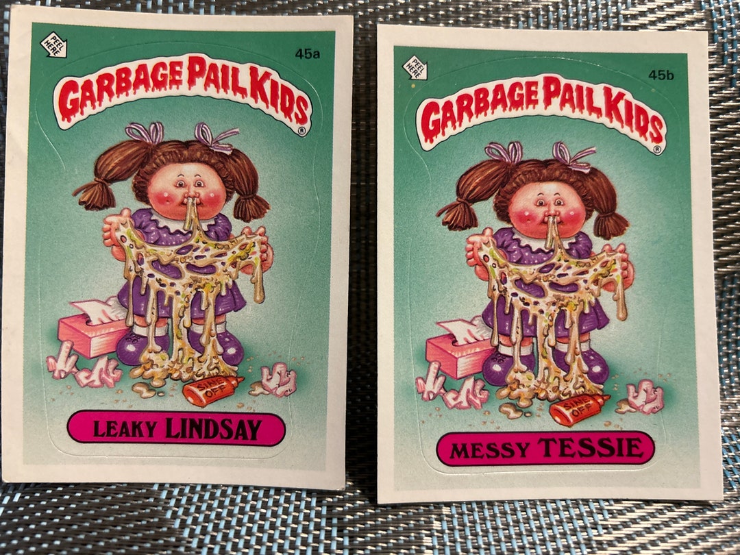 1985 Garbage Pail Kids Stickers-45a/b Leaky Lindsay/messy Tessy - Etsy