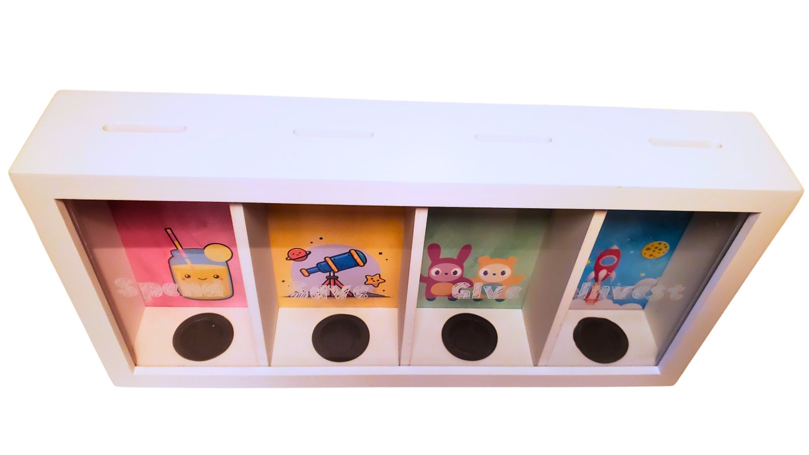 4 Compartment Money Management Box Spend, Save, Give, Invest - Etsy
