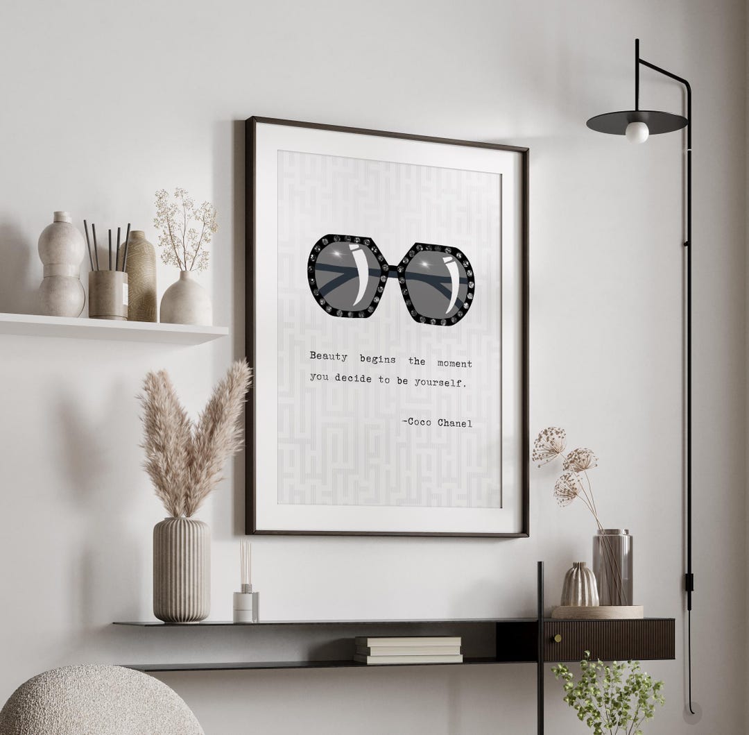 Coco Chanel Quote Poster: Retro Sunglasses With Rhinestones (digital ...