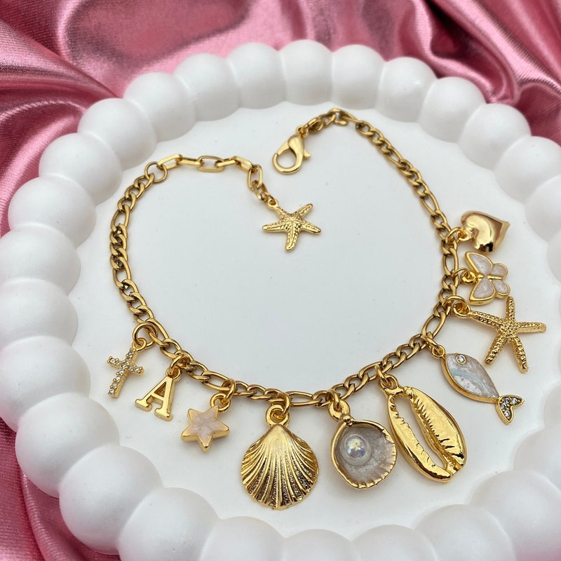 Gold Charm Bracelet - Etsy