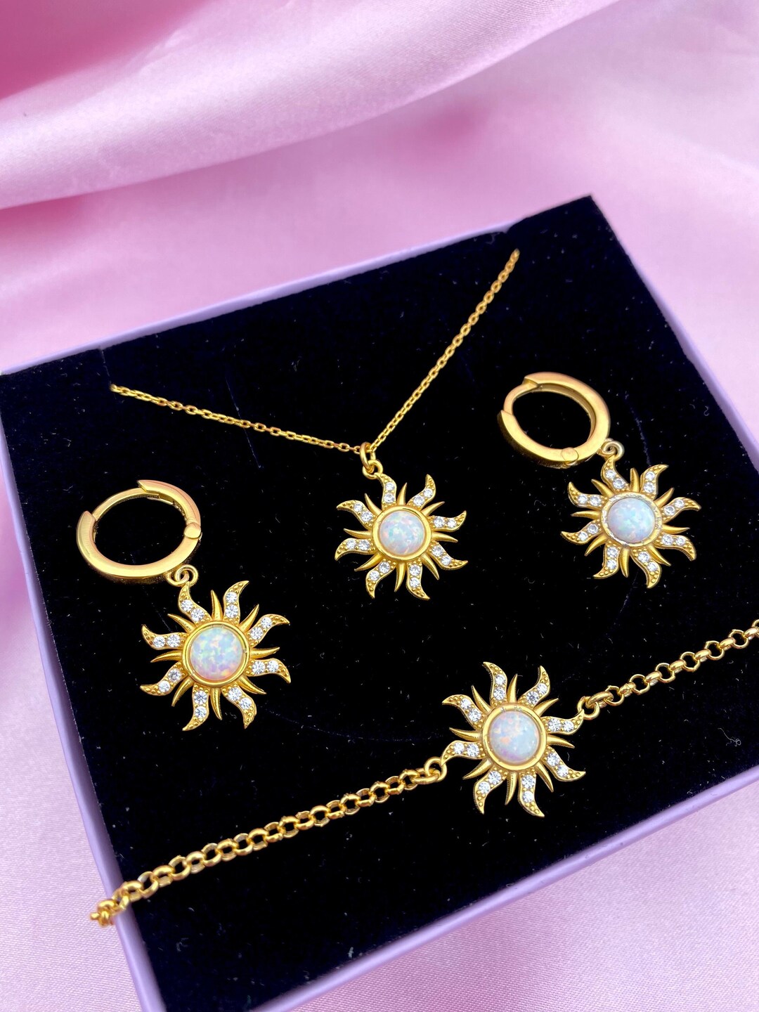 Sun Set,925 Sterling Silver,sun Necklace,sun Earrings,sun Bracelet ...