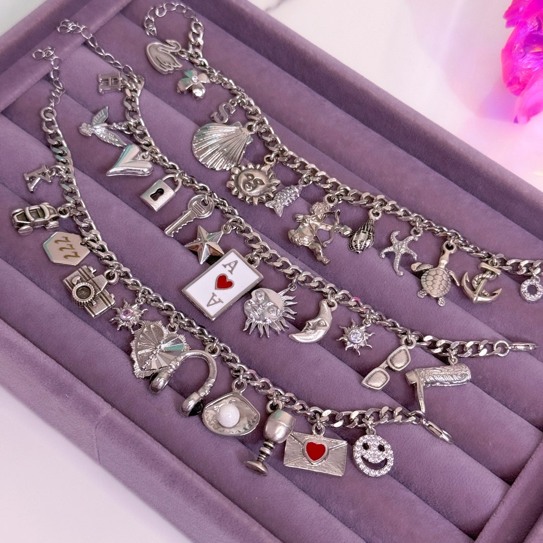 Build Your Own Custom Silver Charm Bracelet,pick Your Charms,design ...