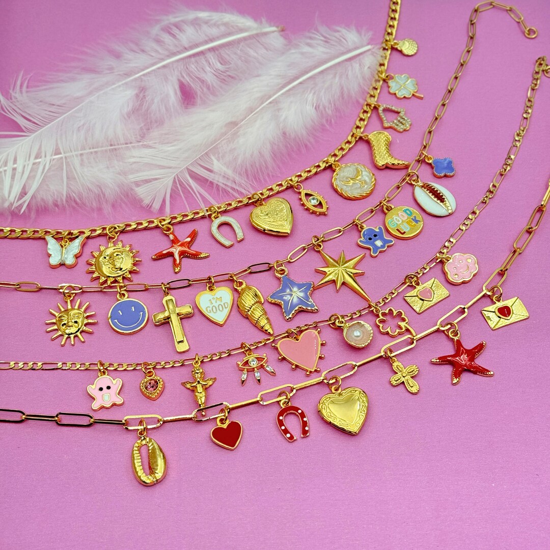 Build Your Own Custom Gold Charm Necklace,pick Your Charms,design Your ... Build Your Own Custom Gold Charm Necklace,pick Your Charms,design Your ...