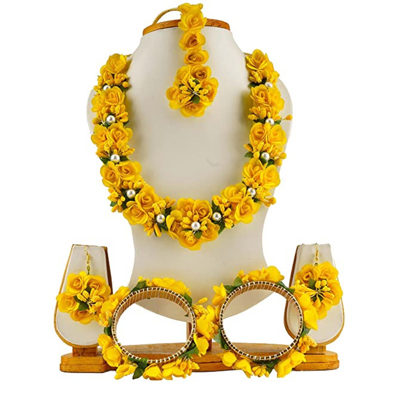 Flower Jewellery Set for Wedding Baby Shower Shaadi Haldi Mehandi Party ...