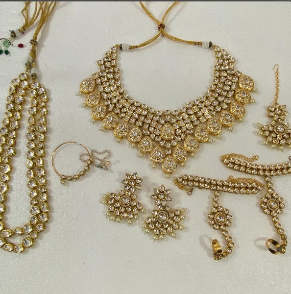 Full Bridal Jewelry Set With All Accessories Dulhan Full Kundan Jewelry Set Wedding Combo Jewelry Set Handmade Fine Artistic Jewelry Set. Etsy