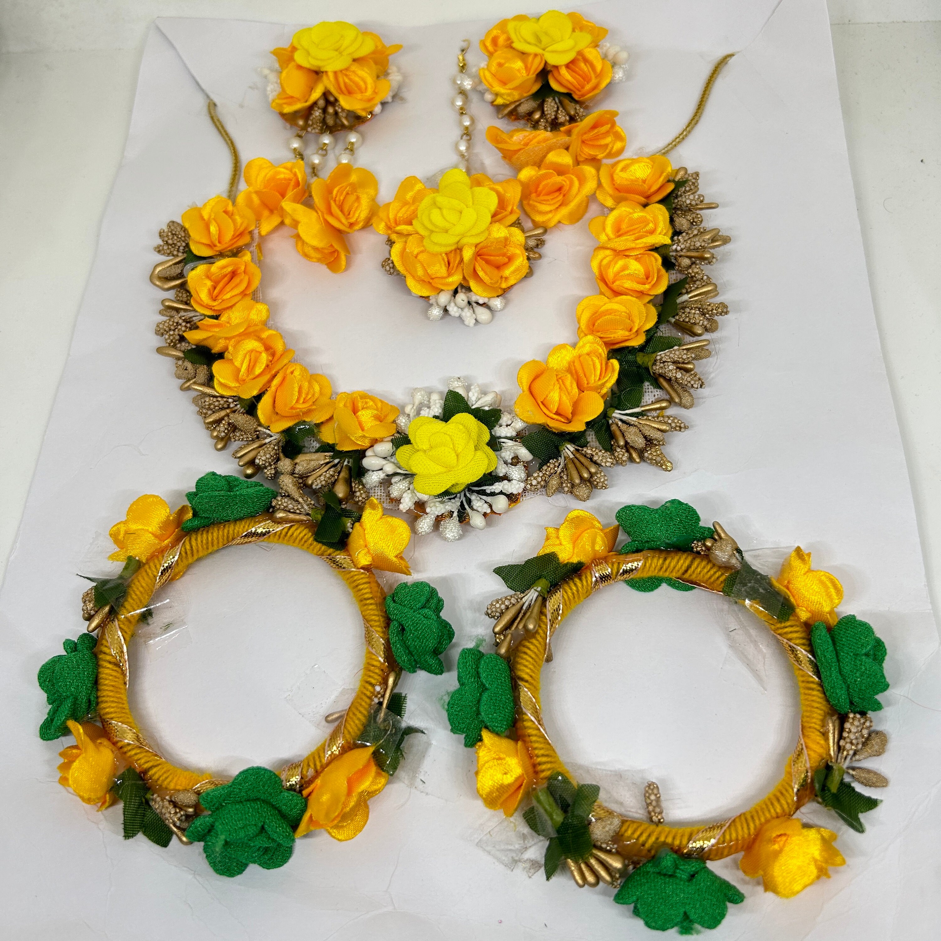 Flower Jewellery Set for Wedding Baby Shower Shaadi Haldi Mehandi Party ...