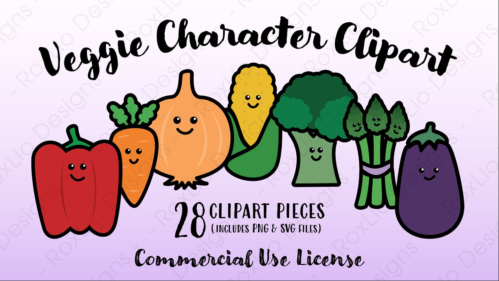Veggie Character Clipart Bundle - PNG - SVG - Commercial Use License - Etsy
