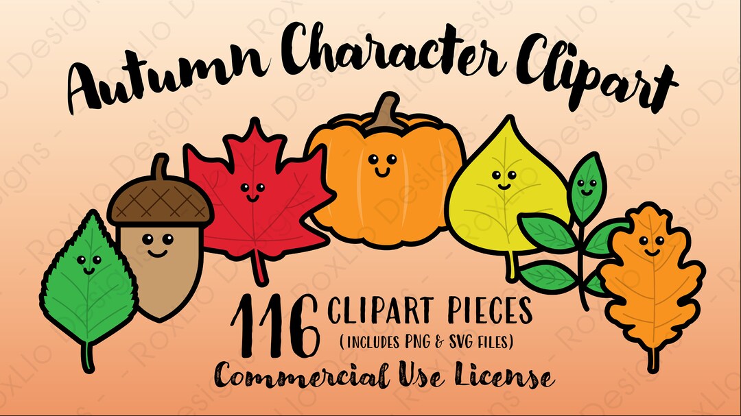 Autumn Character Clipart Bundle - PNG - SVG -commercial Use License - Etsy