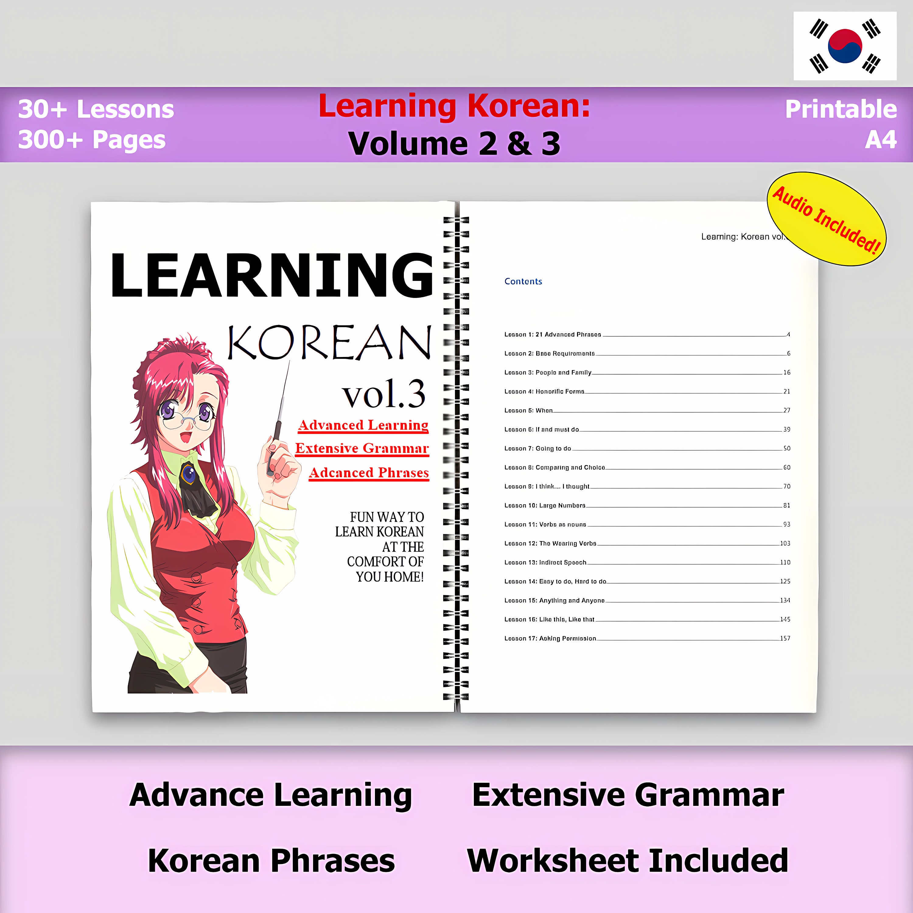 Learning: Korean Vol.2-3 Advance Korean Mastering Korean Extensive ...