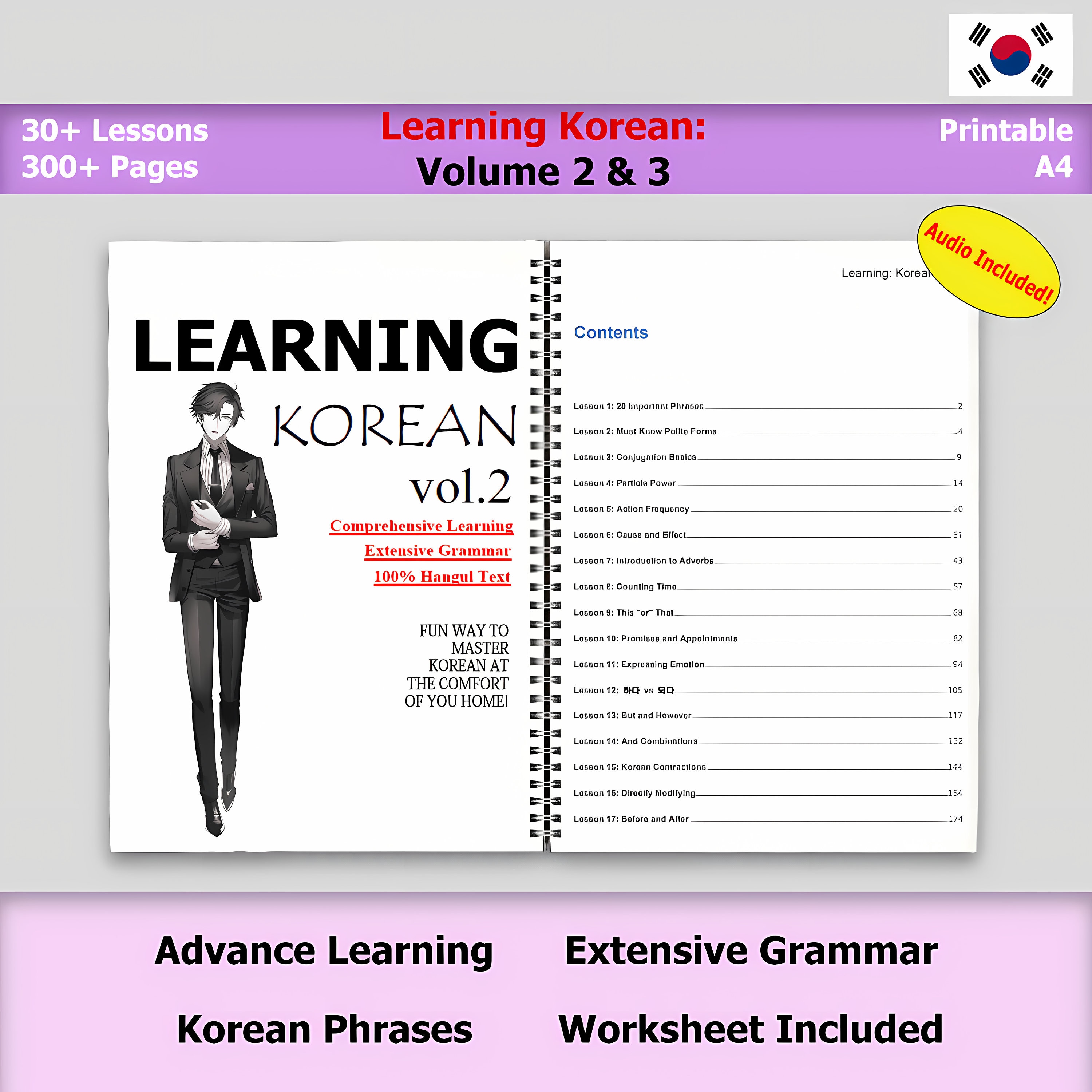 Learning: Korean Vol.2-3 Advance Korean Mastering Korean Extensive ...