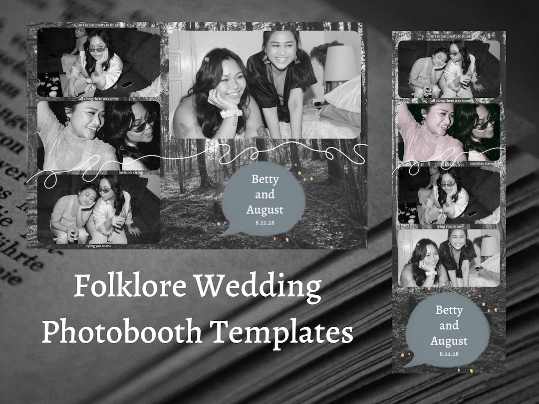 Folklore Wedding Photobooth Templates - Etsy
