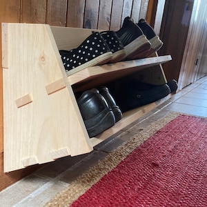 Floating Pine Shoe Rack - Etsy