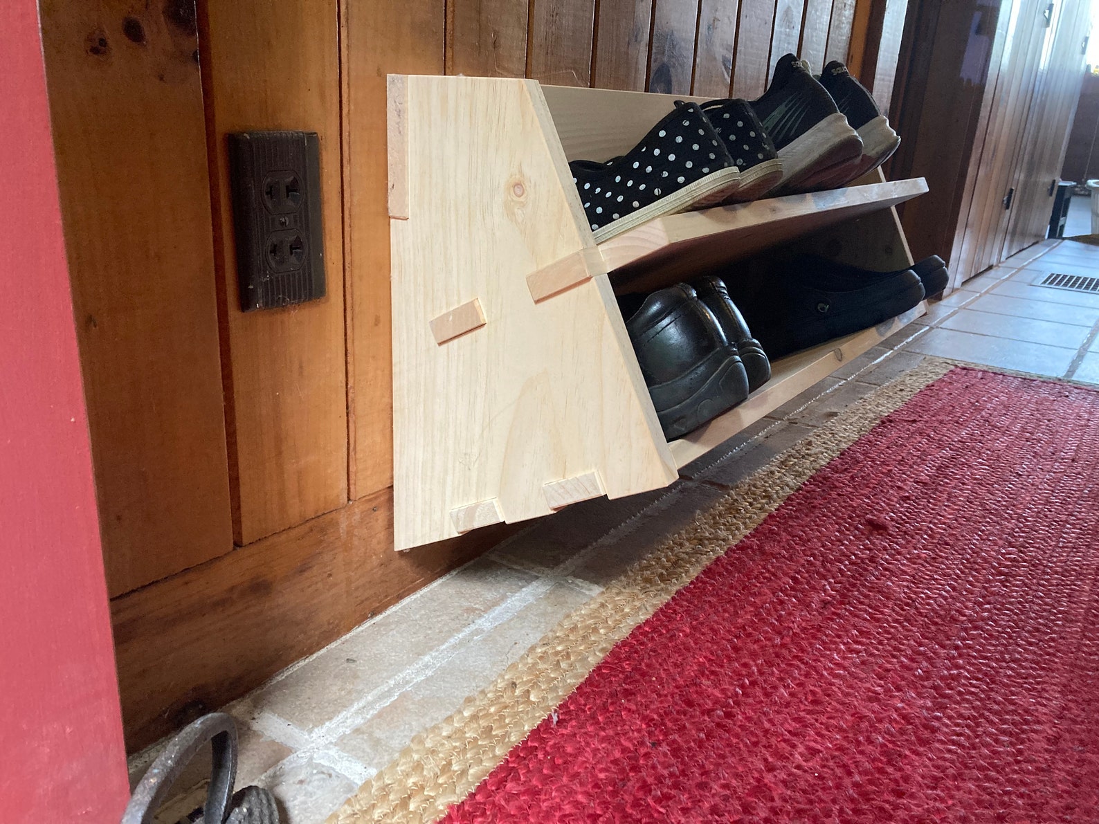 Floating Pine Shoe Rack - Etsy