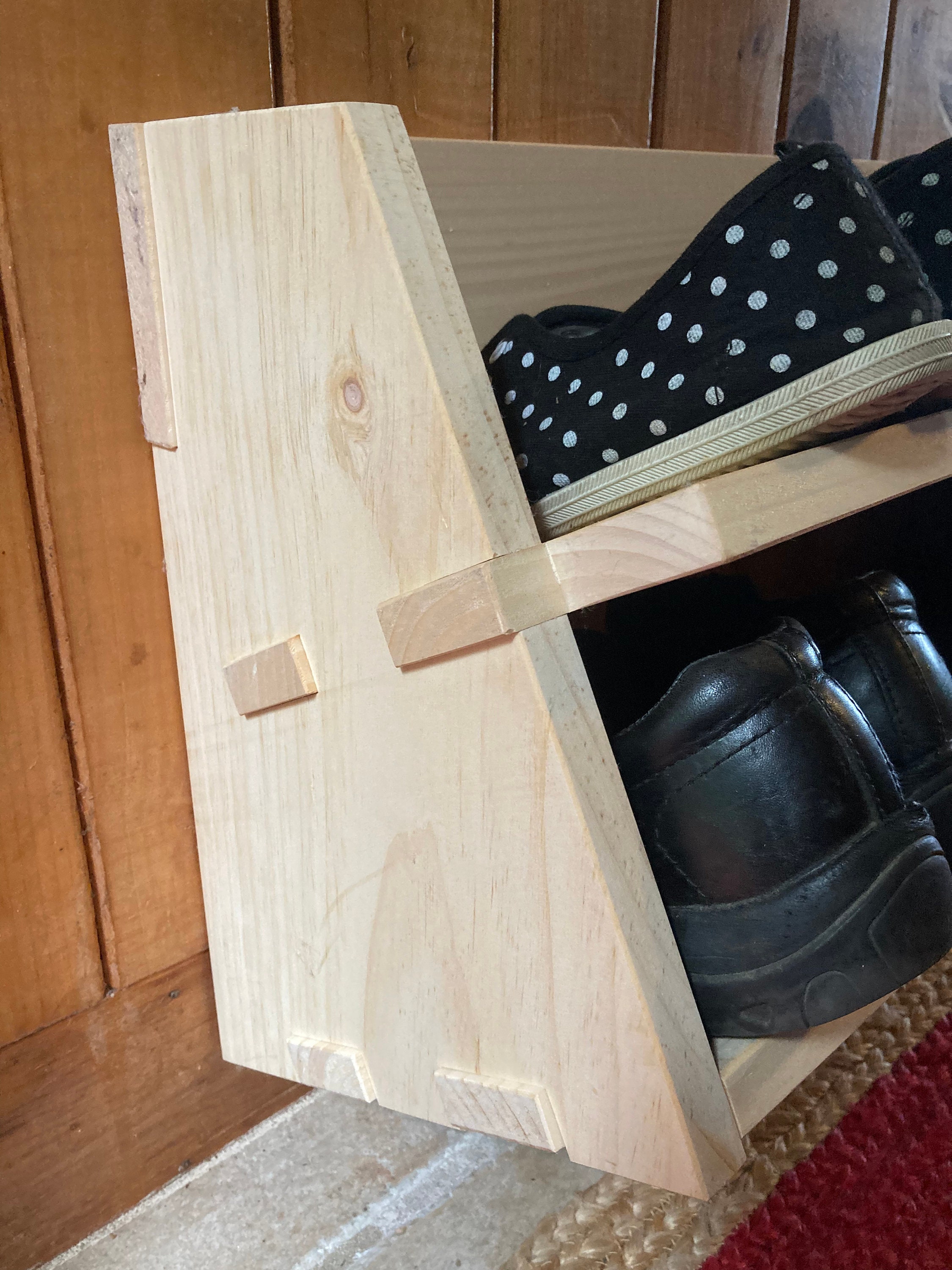 Floating Pine Shoe Rack - Etsy