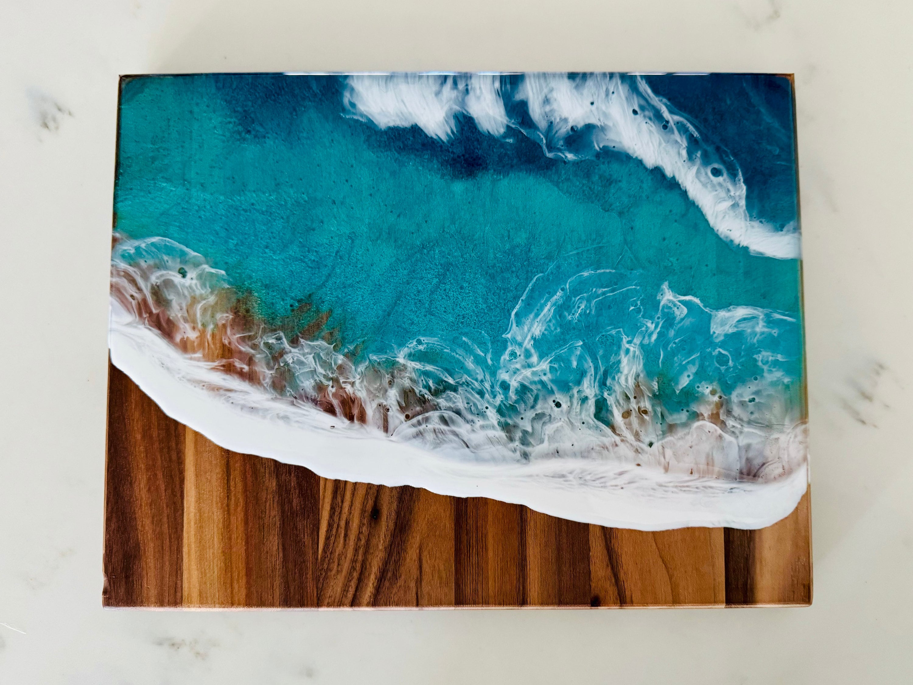 Ocean Wave Beach Epoxy Resin Charcuterie Serving Board With - Etsy