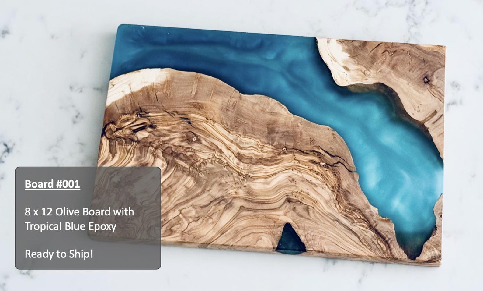 Handcrafted Olive Wood River Board, Live Edge Resin Charcuterie Board ...