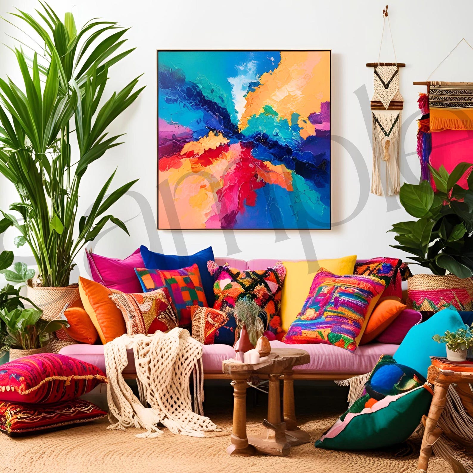 Boho Canva Frame Mockups | Editable Interior Mockup Templates for Art ...