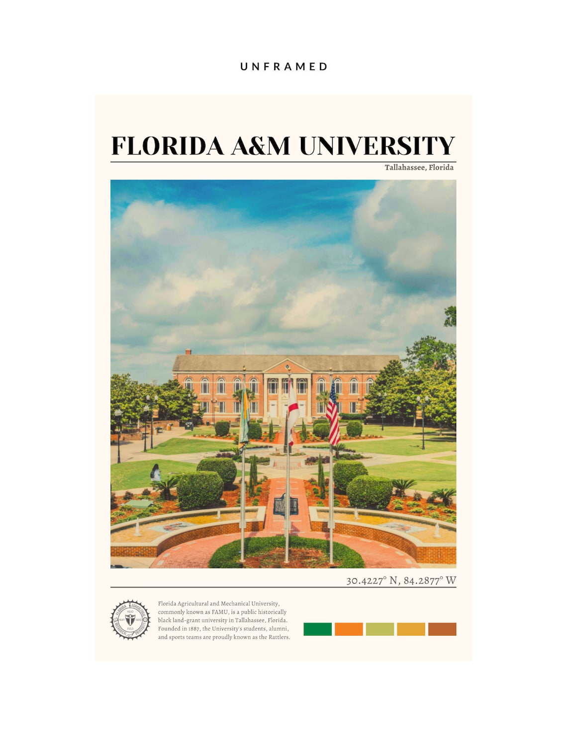 FAMU, Florida A&M Wall Art, Digital Oil Paint Art Print, HBCU Alumni ...