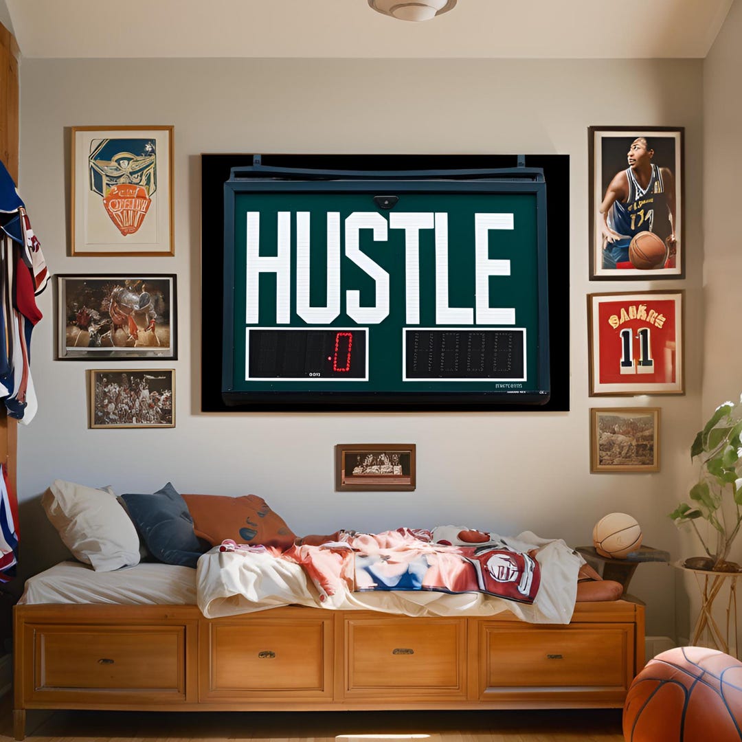 Vintage Sports Scoreboard "hustle" Art Print – Motivational Wall Decor ...