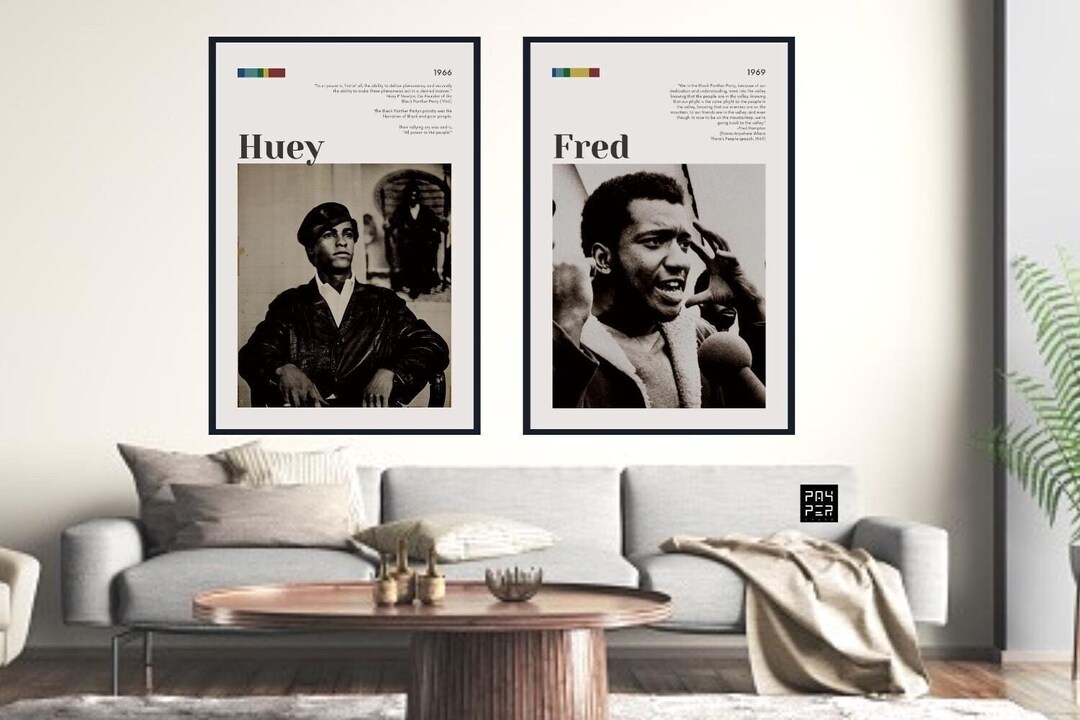 Black Revolutionary PRINTED Wall Art Set, Huey P Newton & Fred Hampton Poster Set - Etsy