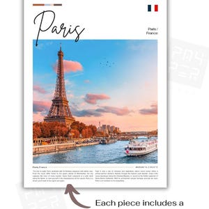 Paris Travel Poster - Elegant Travel Wall Art With Coordinates - French ...