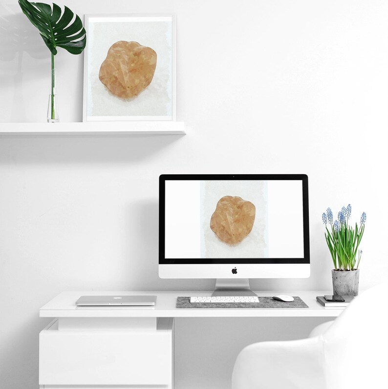 Moonstone Watercolor Wall Art Downloadable Digital Art - Etsy