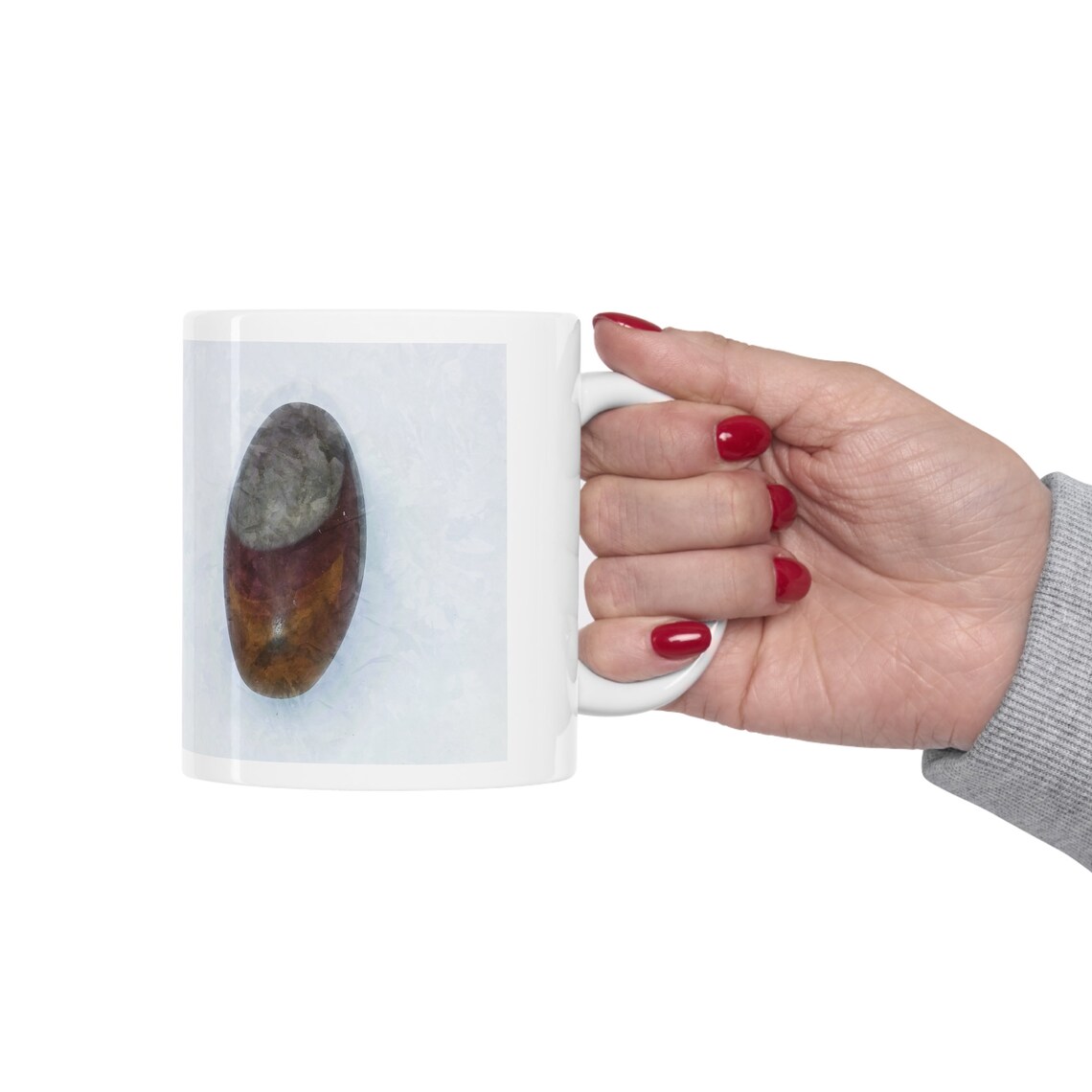 Mug Petrified Wood Egg Watercolor Digital Art Ceramic 11 Oz Ounces - Etsy