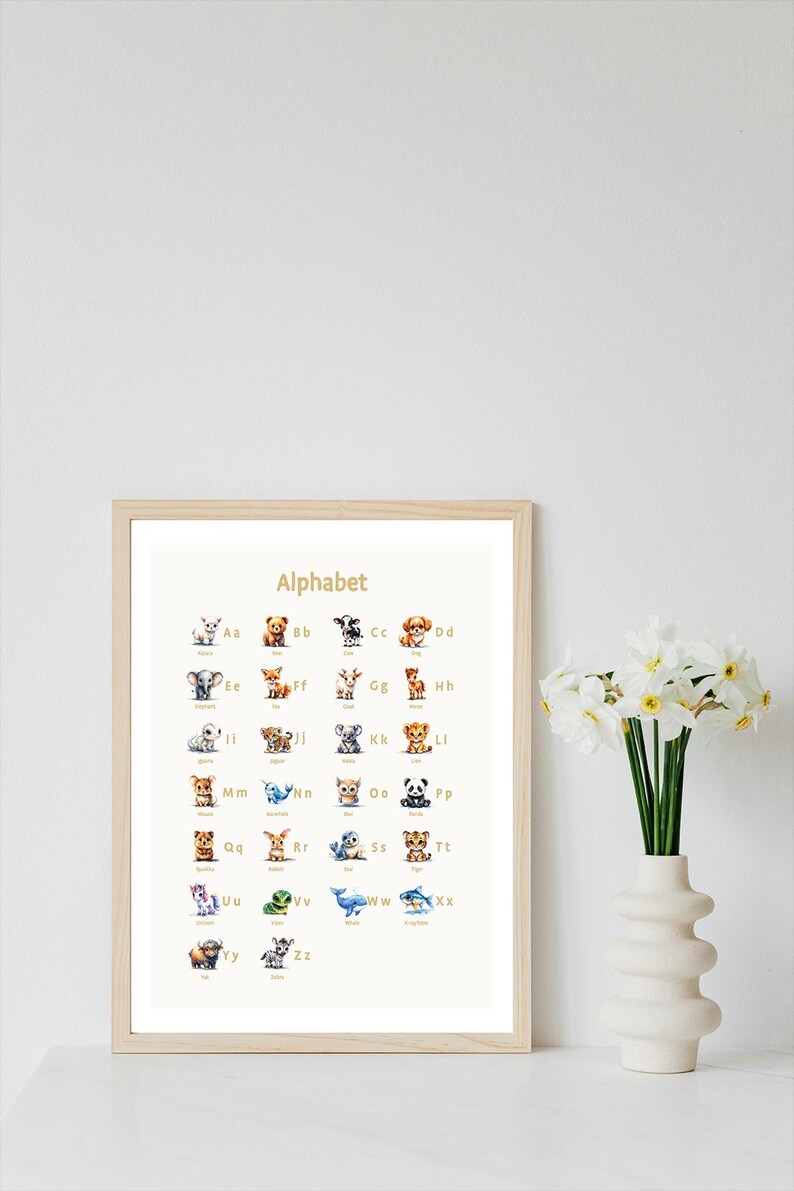 Animal Alphabet ABC Poster: Kids Nursery Wall Art (digital Download) - Etsy