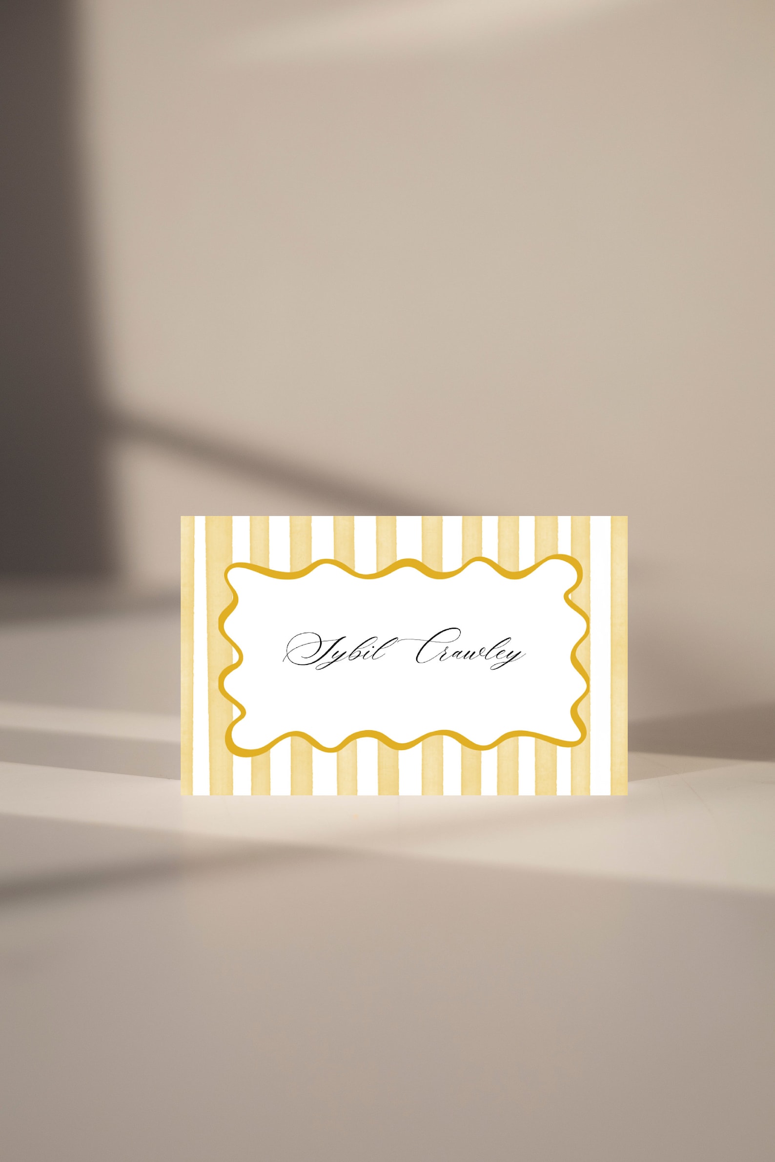 Colorful Wedding Place Cards | Yellow Striped Place Cards - Etsy