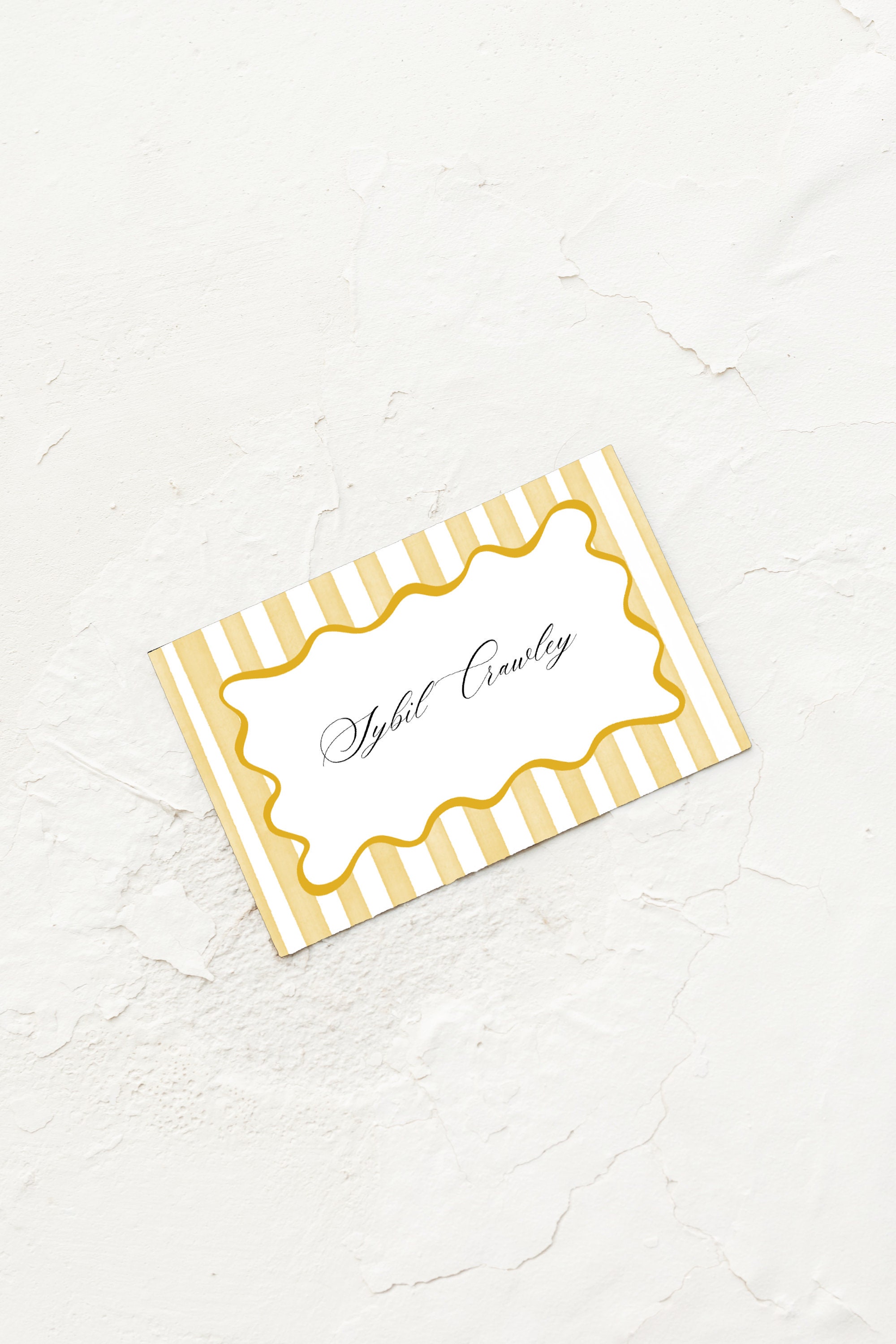 Colorful Wedding Place Cards | Yellow Striped Place Cards - Etsy