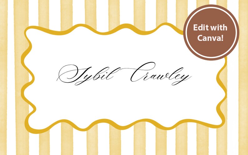 Colorful Wedding Place Cards | Yellow Striped Place Cards - Etsy