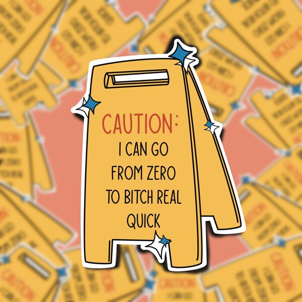 Caution Sticker - Etsy
