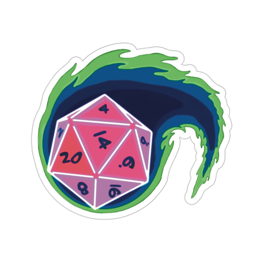 Neon Flame Dice Sticker - Etsy