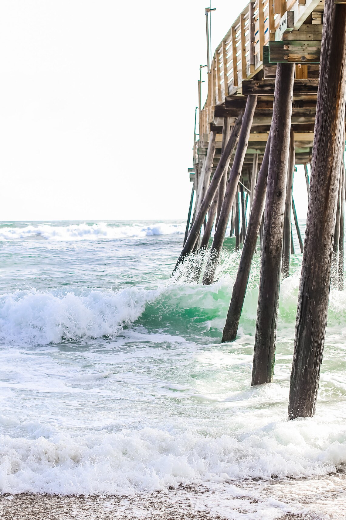 Pier Pillars, Beach Pier Print, Outer Banks Pier, Atlantic Ocean ...