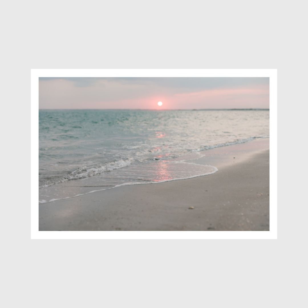 Pink Sun Sunset, Beach Sunset Photography, Professional Print, Coastal ...