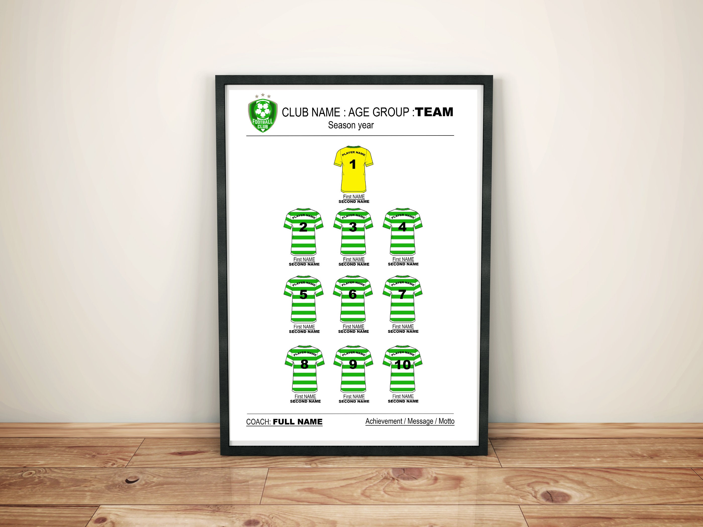 Custom Personalised Youth / Grassroots / Sunday League Football Team ...