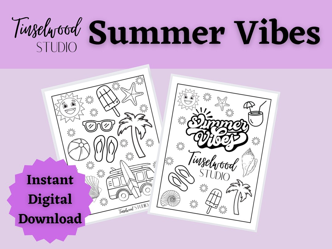 Summer Vibes Coloring Pages, Kids Coloring Pages, Summer Coloring Pages ...