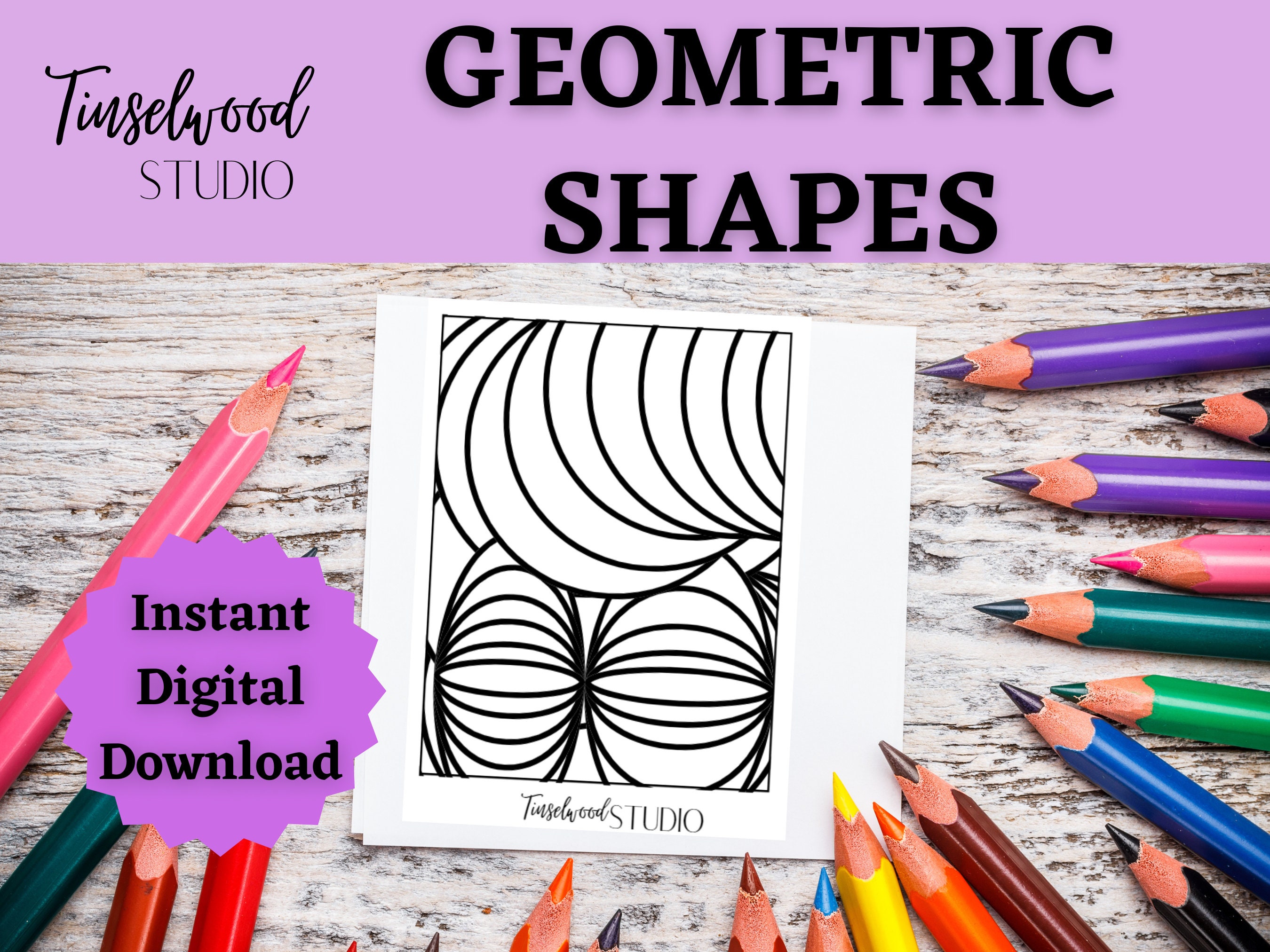 Geometric Shape Coloring Pages, Adult Coloring Pages, Coloring Book for ...