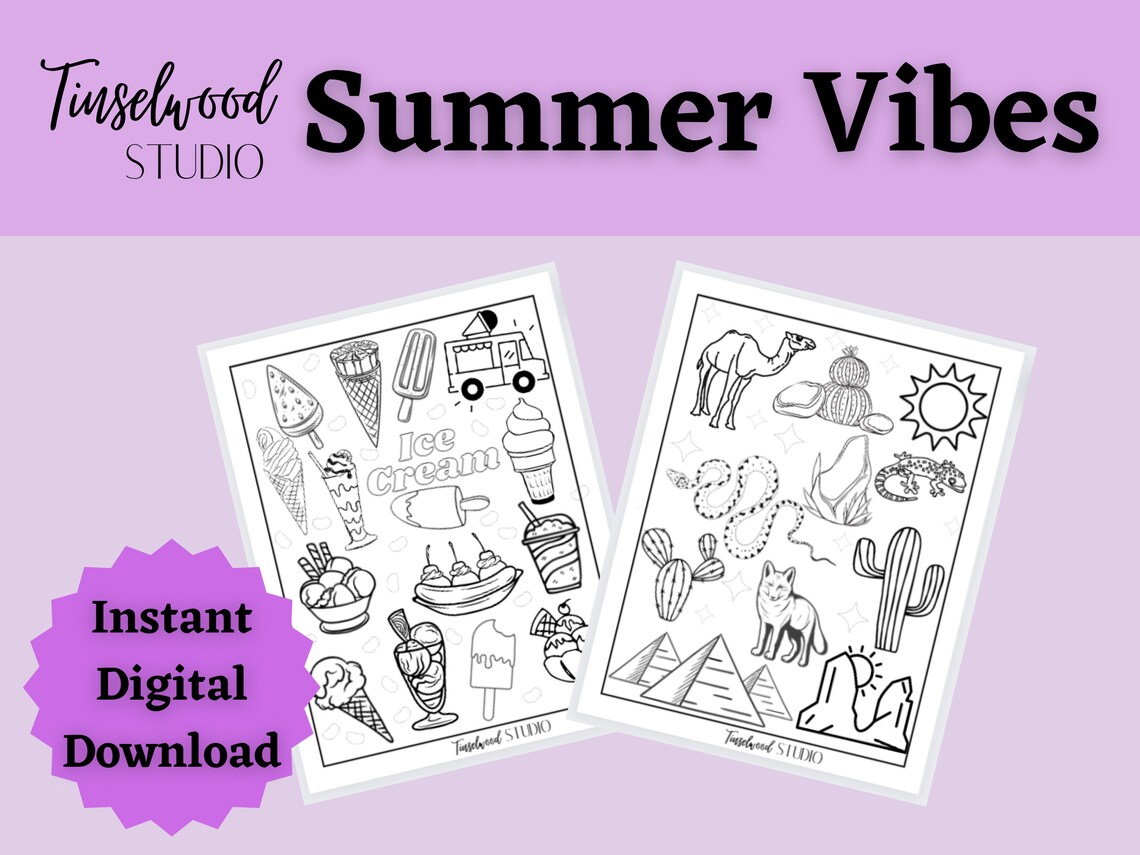 Summer Vibes Coloring Pages, Kids Coloring Pages, Summer Coloring Pages ...