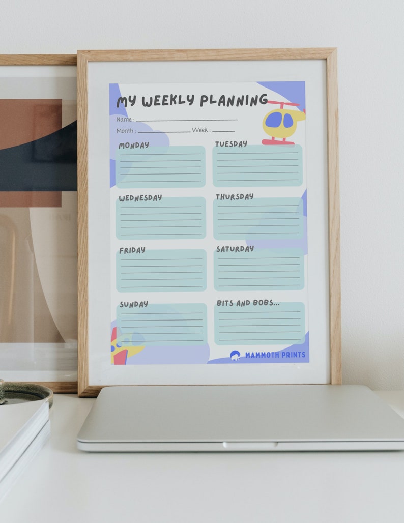 Printable Daily Planner for Kids - Instant Download. Fun Way to Get ...