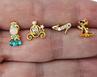 Cinderella Jaq & Gus Stud Earrings Disney Vacation Jewellery - Etsy