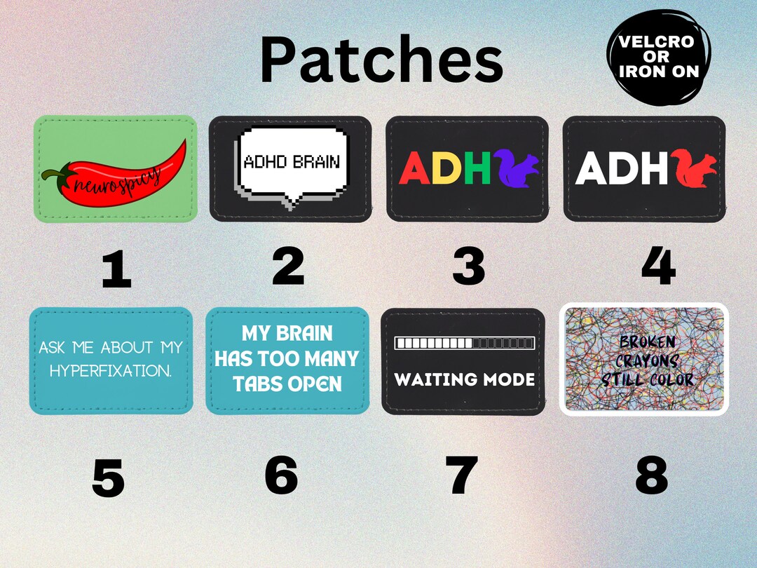ADHD Patches ~hat Patches, Clothe Patches, Morale Patch, Custom Patch ...