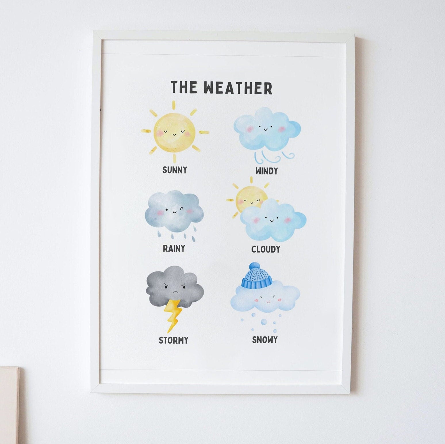 Weather Printable | Playroom, Classroom Poster Decor Wall Art, Instant ...