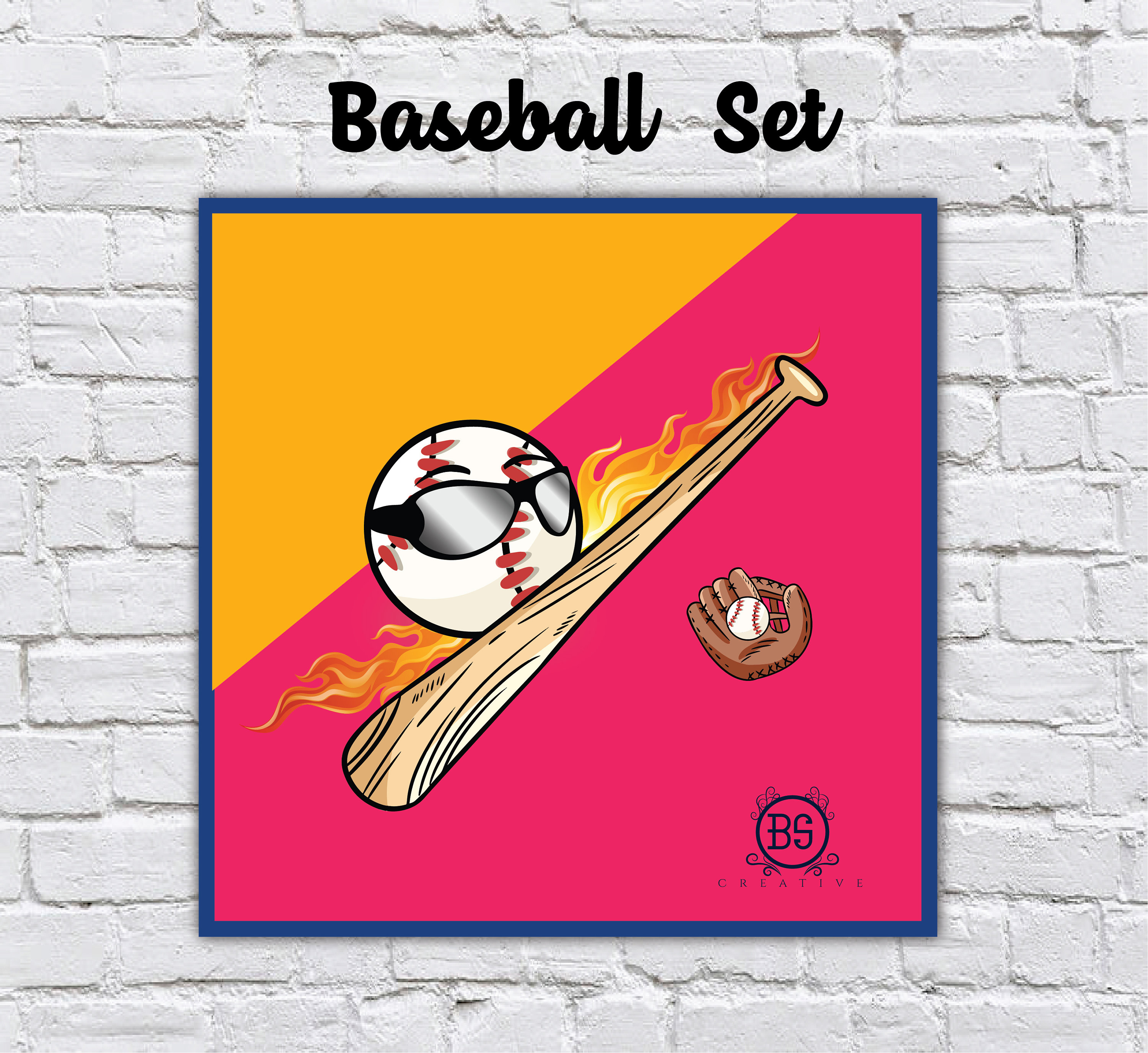 Baseball Set, Baseball Printable Art, Baseball Posters, Sport Art ...