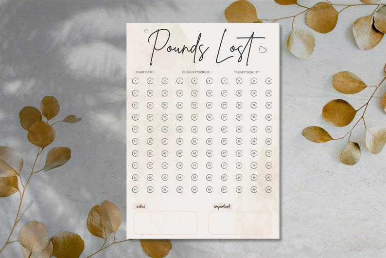 Weight Loss Tracker Pound Lost Journal Weightloss Journal - Etsy