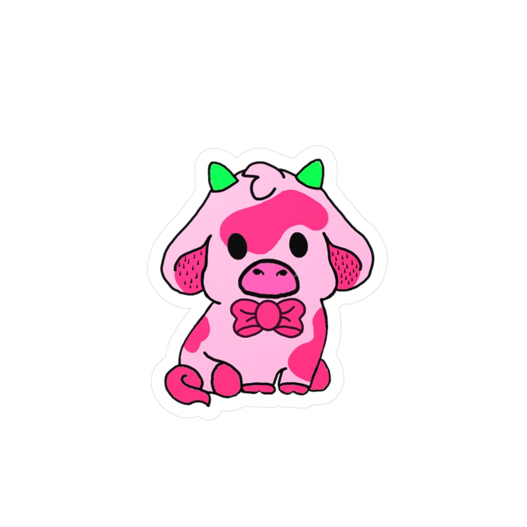 Strawberry Cow Vinyl Decal Stickers - Etsy