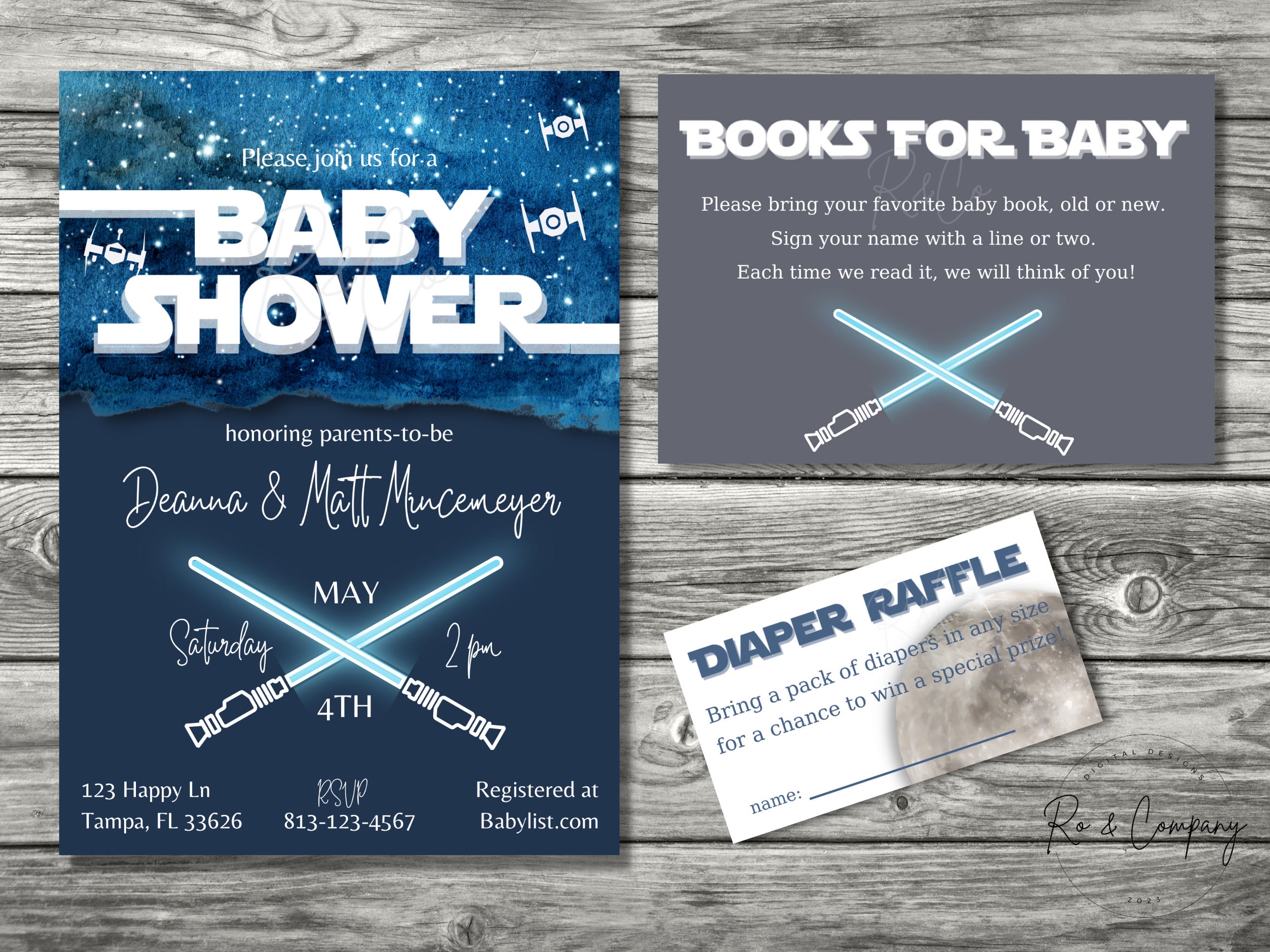 Star Wars Baby Shower Invitation, Jedi Baby Shower Invitation, Light ...