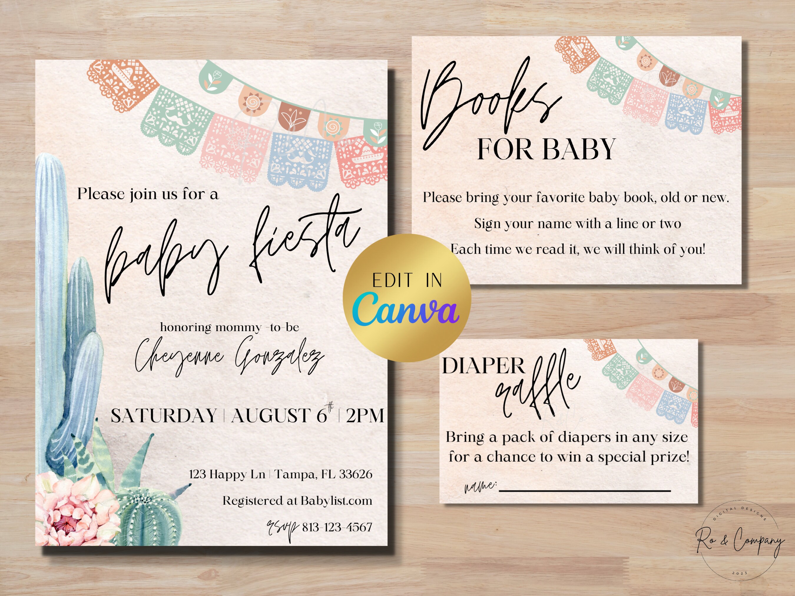 Fiesta Baby Shower Invitation Template, Cactus Baby Shower Invitation ...