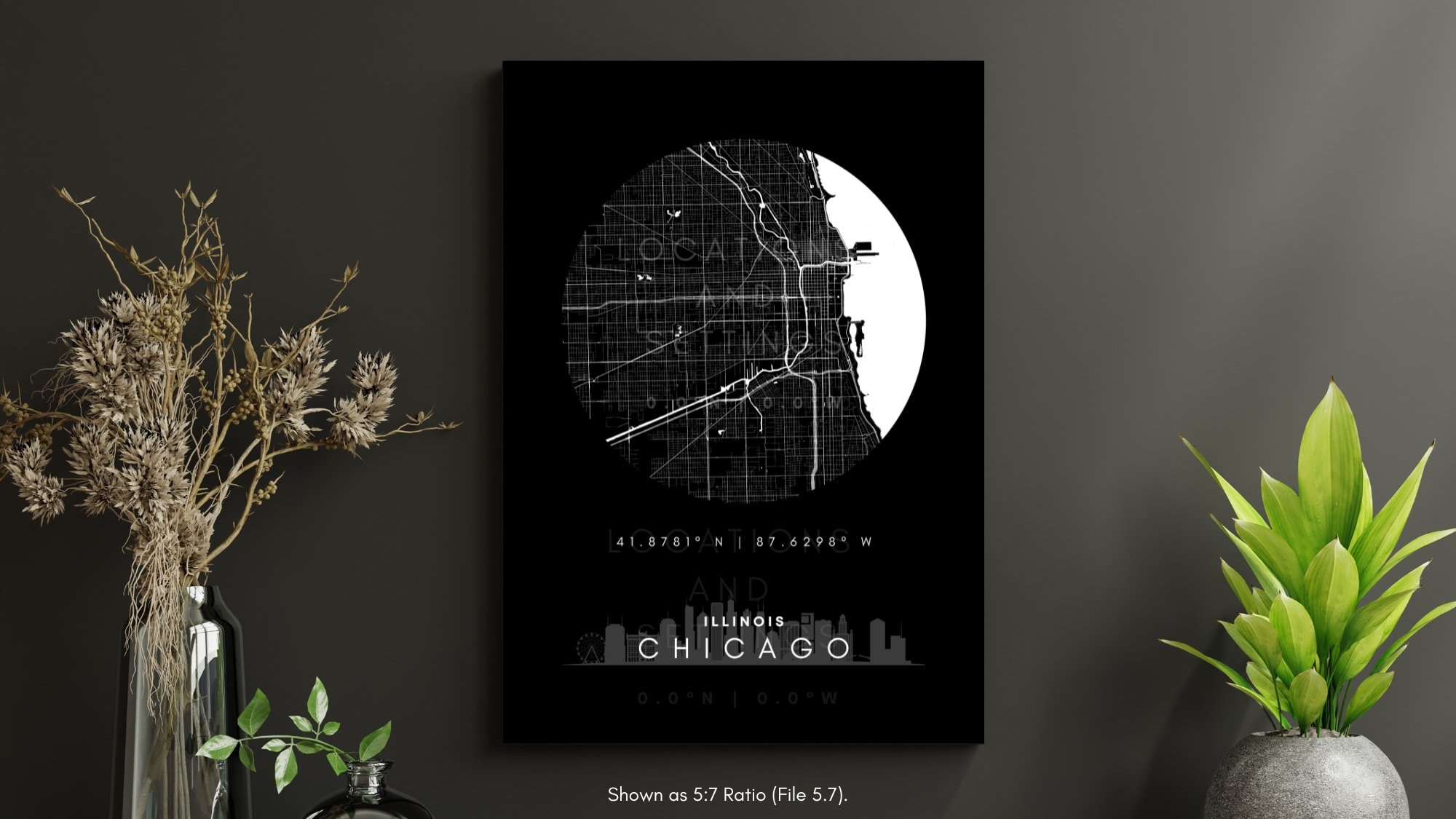 Chicago Skyline Map Chicago Essence Minimalist Map Print of - Etsy